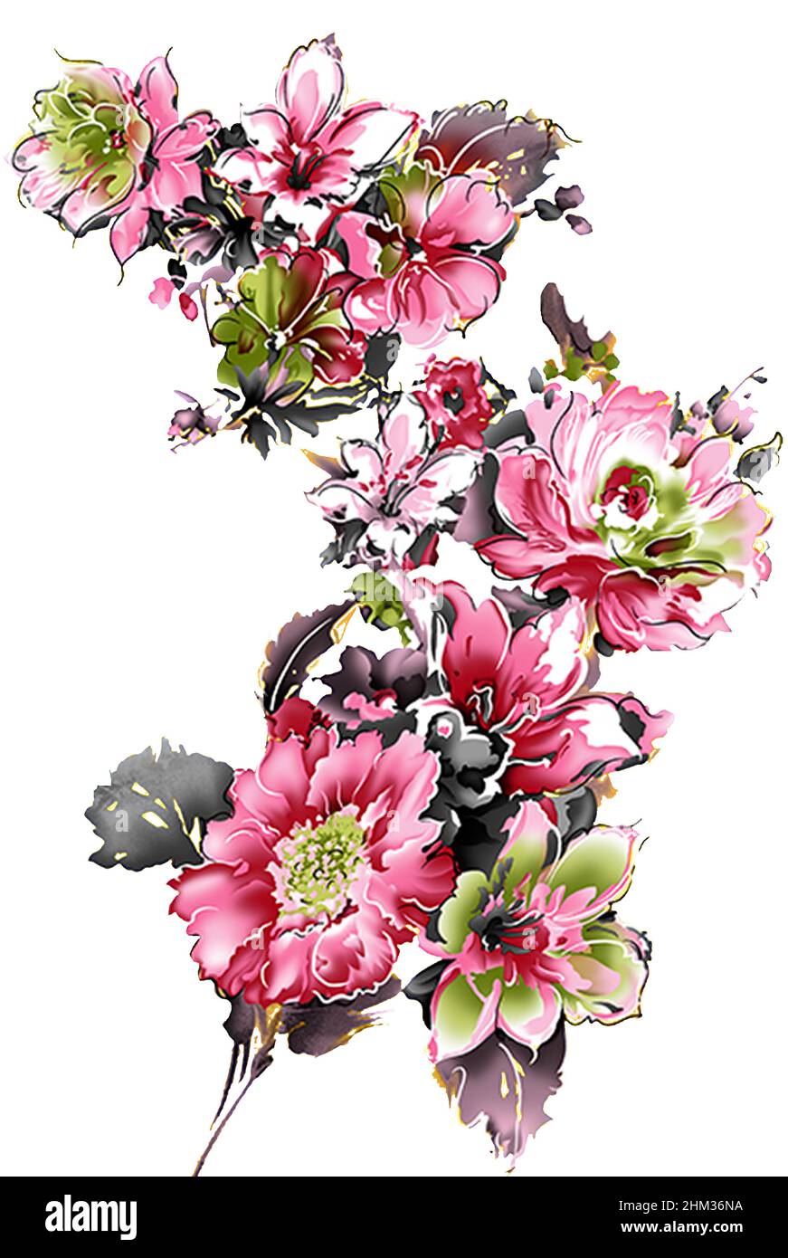 flowers and plants flora design botanical Stock Photo - Alamy