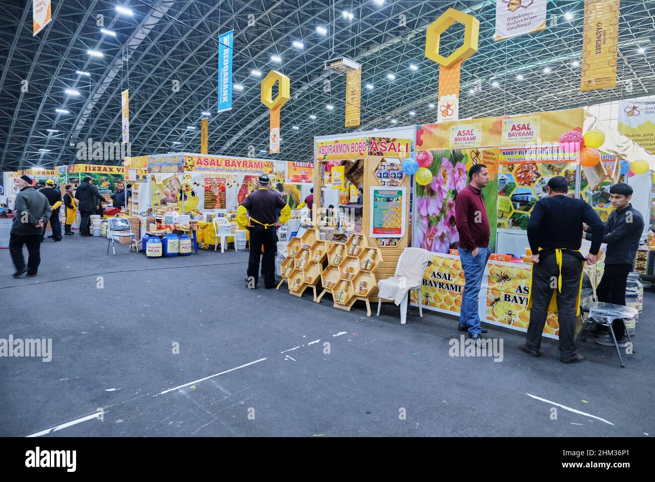 Some of the farmer, seller booths. At a bee, honey producer, vendor's ...