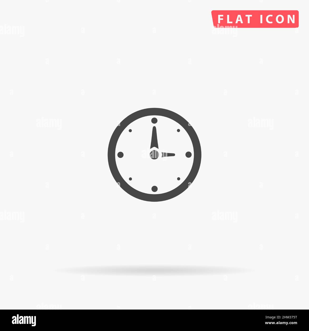 Clock flat vector icon. Hand drawn style design illustrations Stock ...