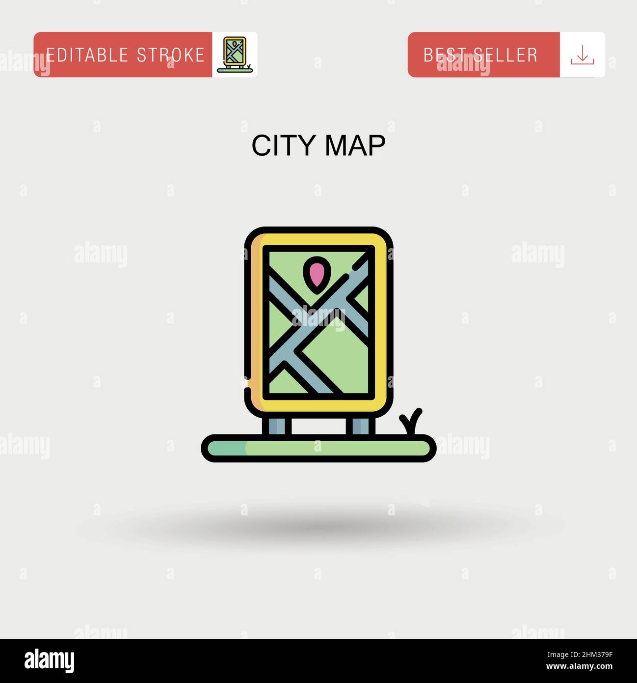 City map Simple vector icon Stock Vector Image & Art - Alamy