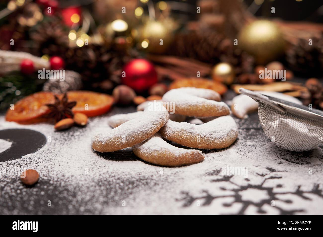 Traditional German or Austrian Vanillekipferl vanilla kipferl cookies ...