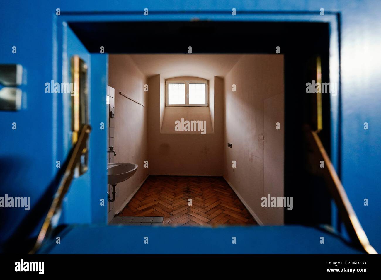 Heidelberg, Germany. 03rd Feb, 2022. Through an open hatch, the room of ...