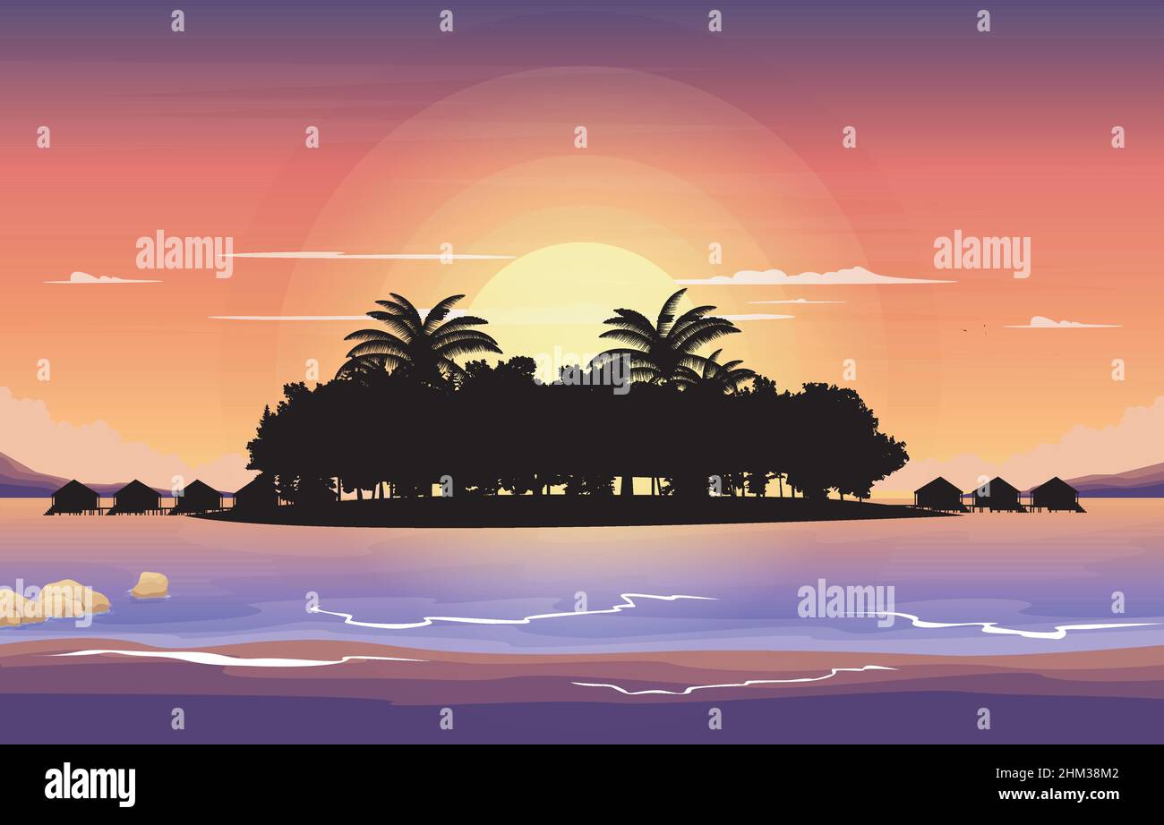Big island sunrise Stock Vector Images - Alamy