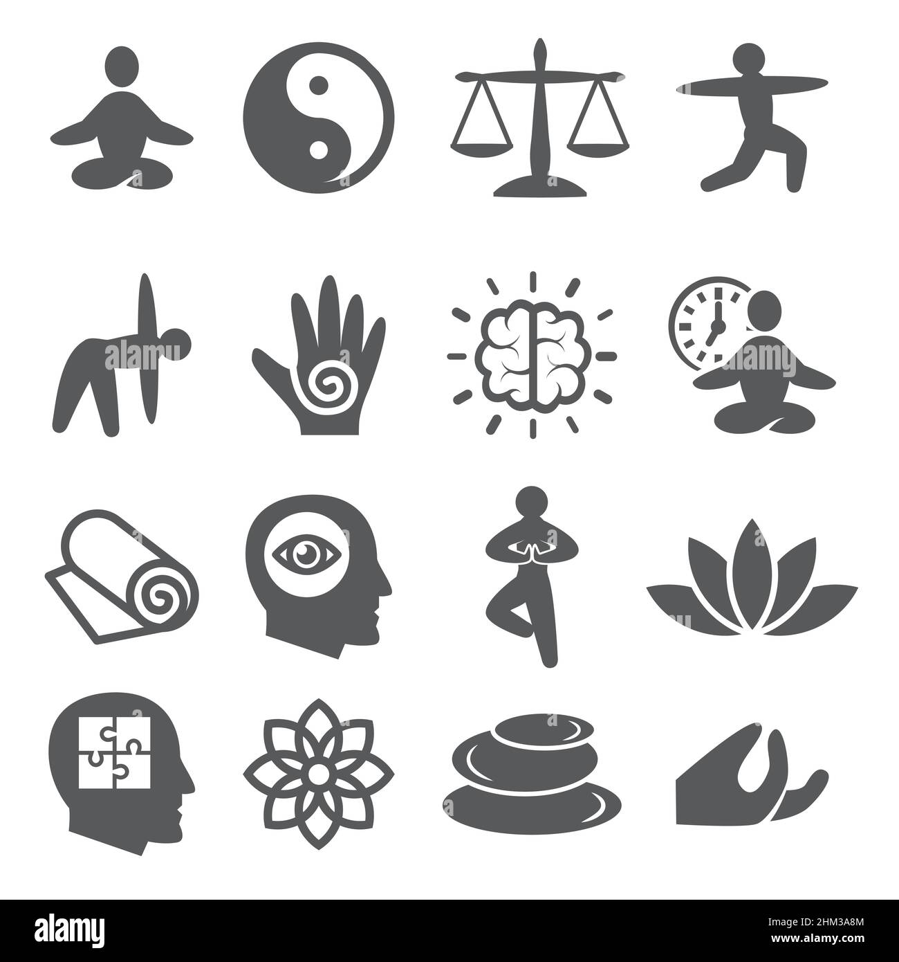 Meditation Icons Set on white background Stock Vector Image & Art - Alamy