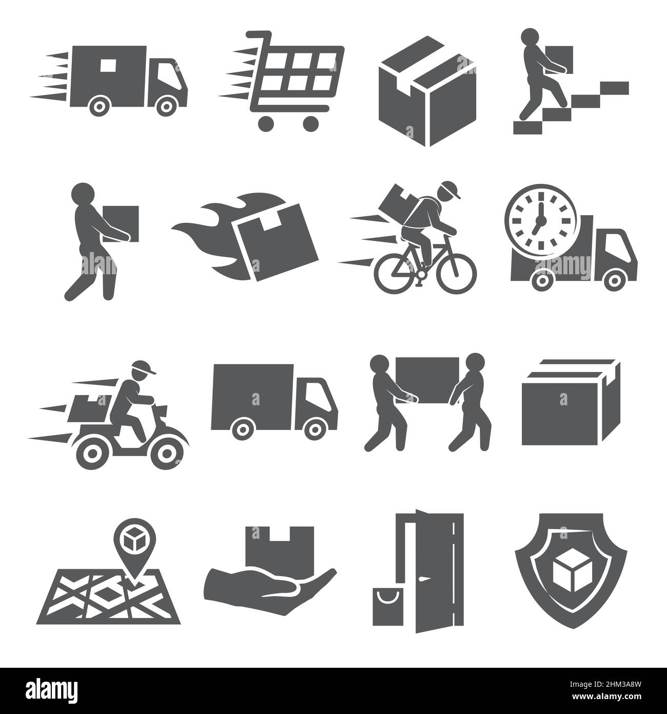 Delivery icons set on white background Stock Vector Image & Art - Alamy