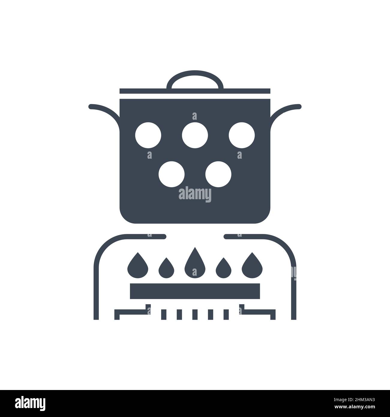Boiling pot on gas Stock Vector Images - Alamy