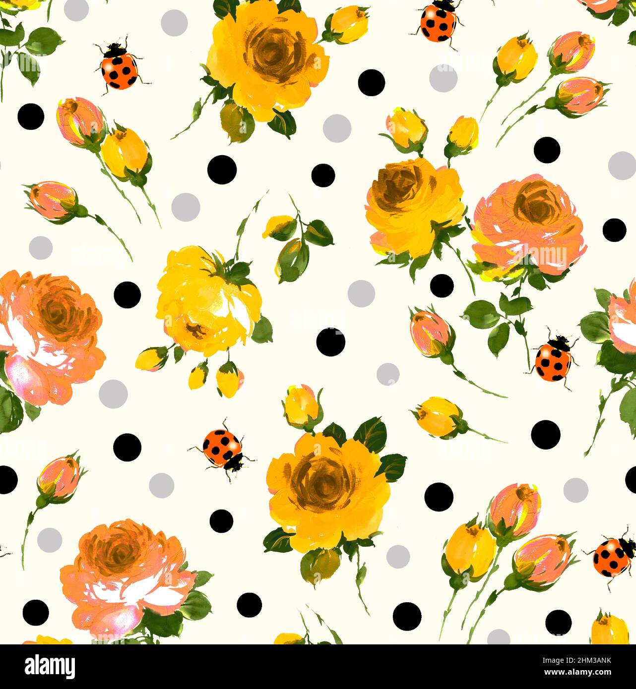 Flowers ad plants design flora botanical textile Stock Photo - Alamy