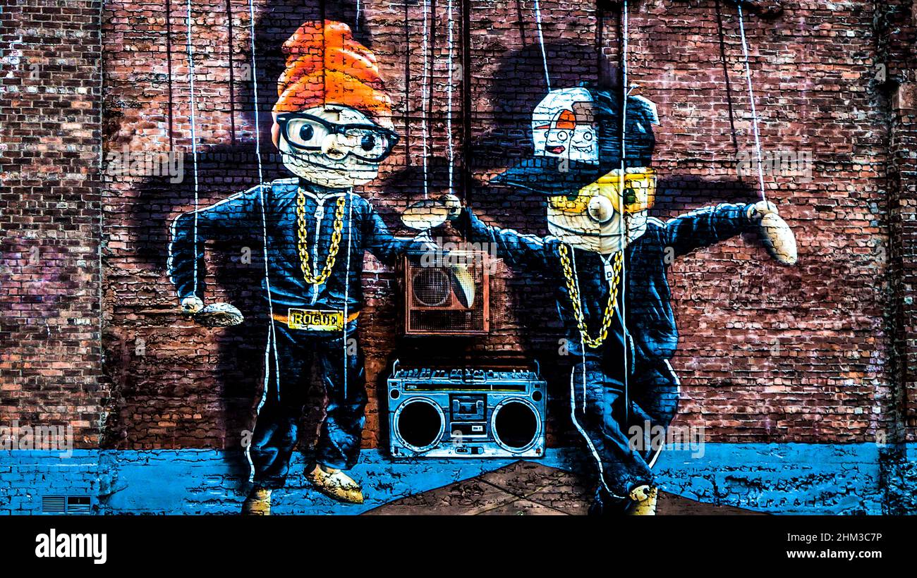 Graffiti Brick Puppets. Glasgow, Scotland Travel Photography Stock ...