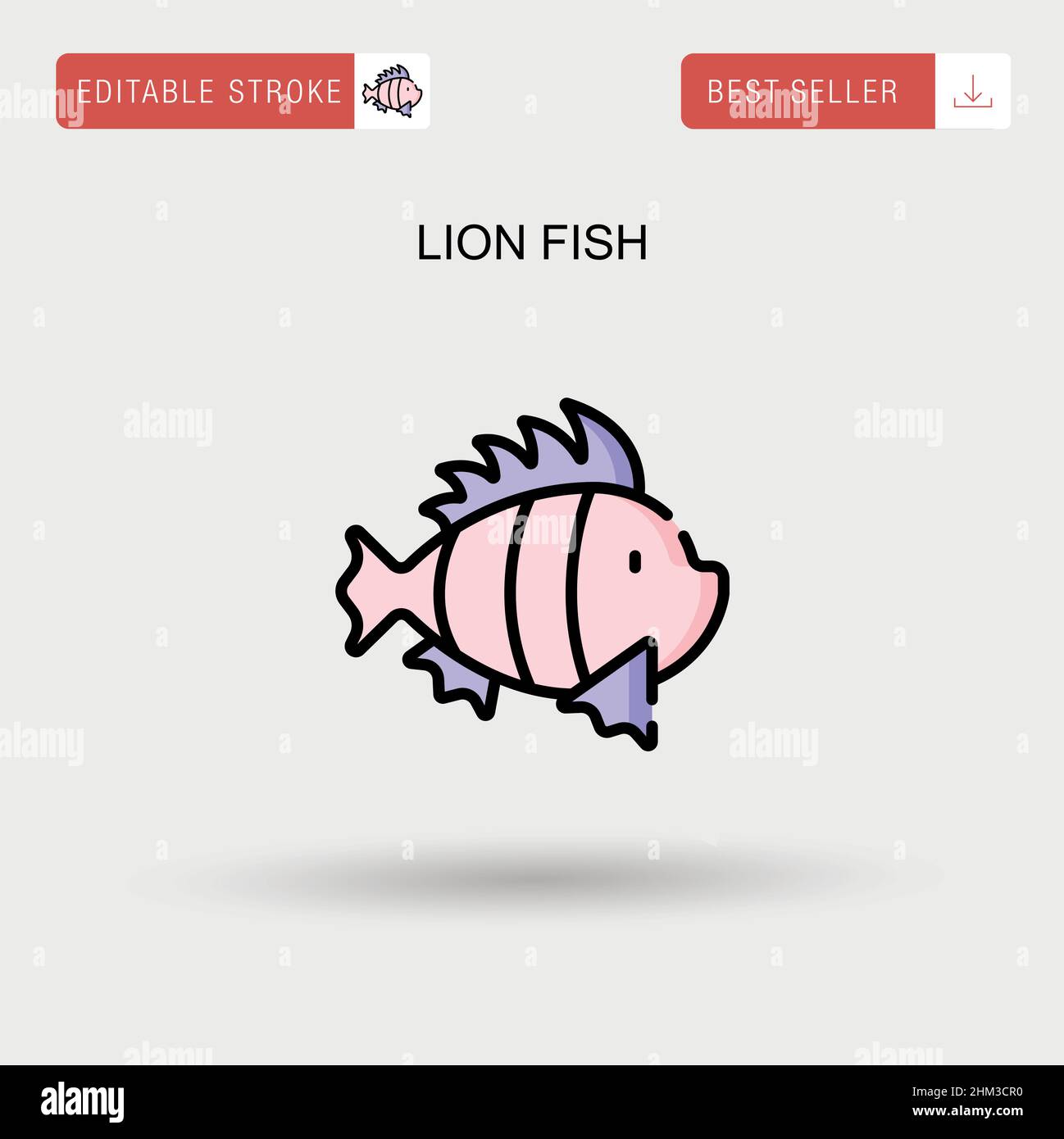 Lion fish Simple vector icon Stock Vector Image & Art - Alamy