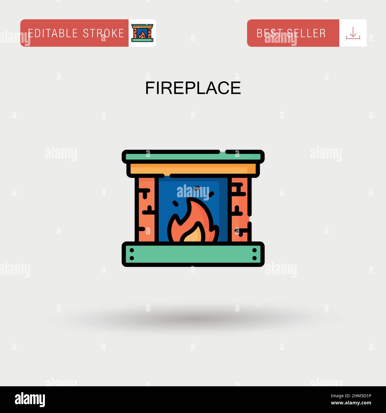 Fireplace Simple vector icon Stock Vector Image & Art - Alamy