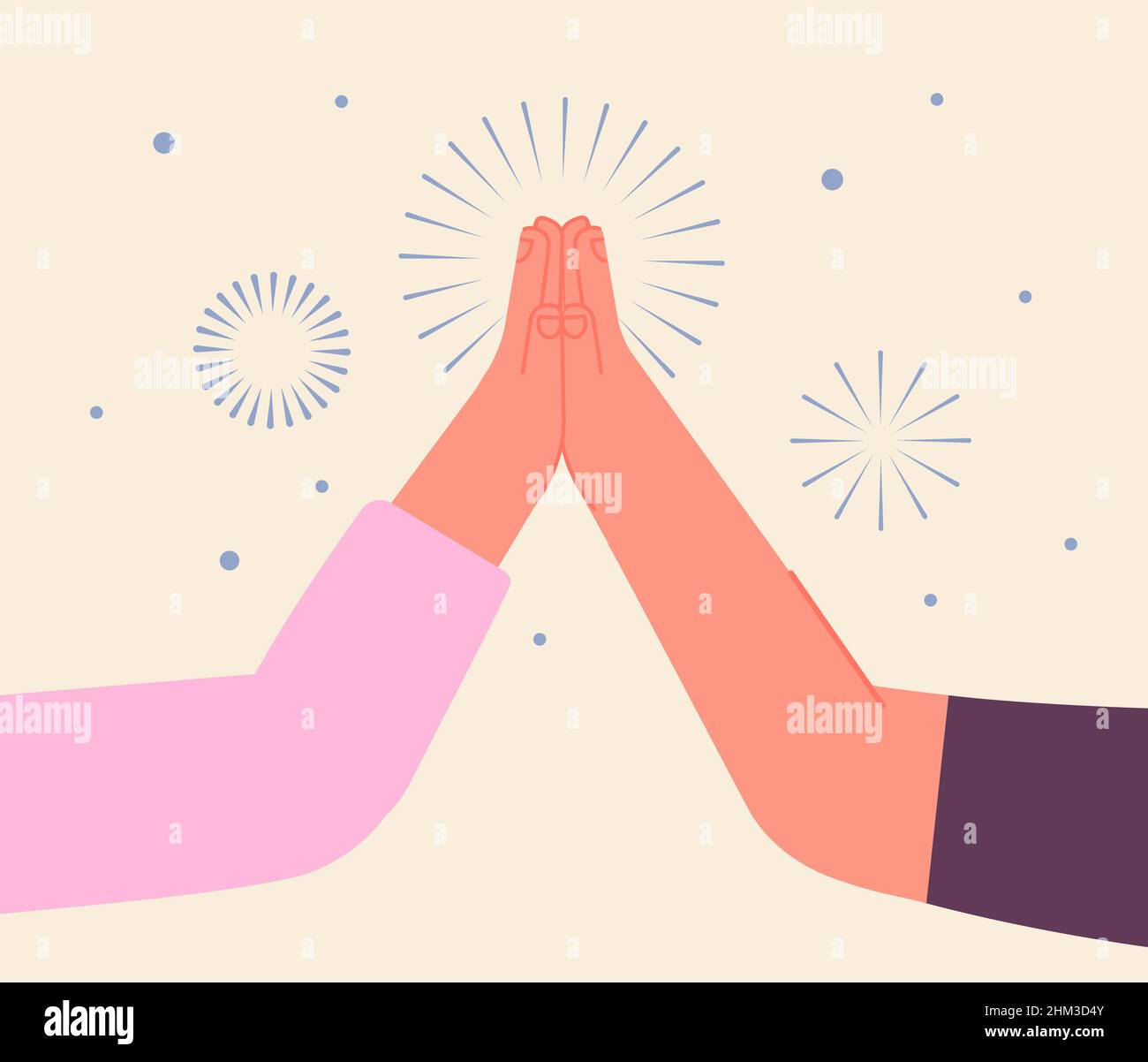 High five concept. Hand clapping, two hand of friends clap and ...