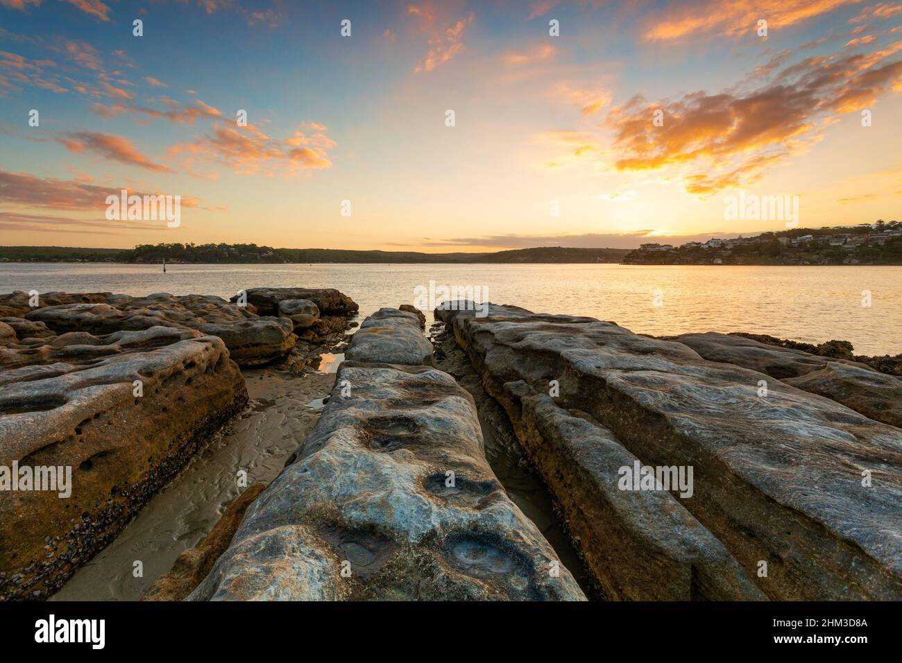 Sunset from the rocky shores of Cronulla Australia Stock Photo - Alamy