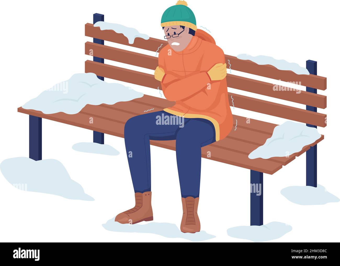 Vector cartoon illustration man freezing hi-res stock photography and ...