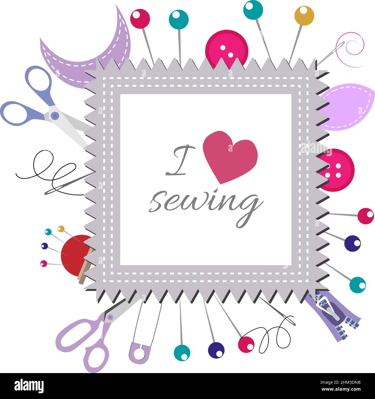 Vector illustration a square frame from objects and materials for ...