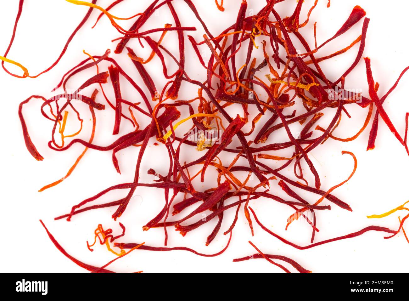 Dried saffron spice isolated on a white background Stock Photo - Alamy
