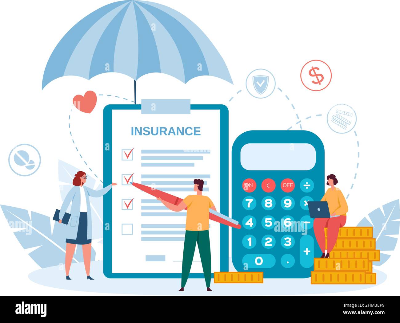 Health insurance. Patient completing insurance form, ticking points ...