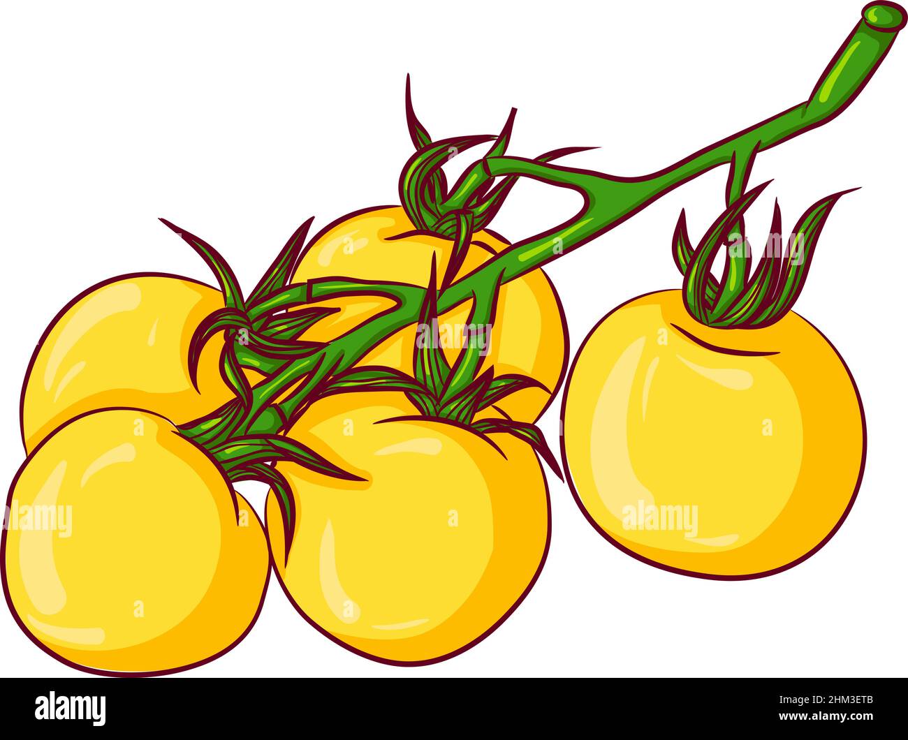 Three cherry tomatoes Stock Vector Images - Alamy