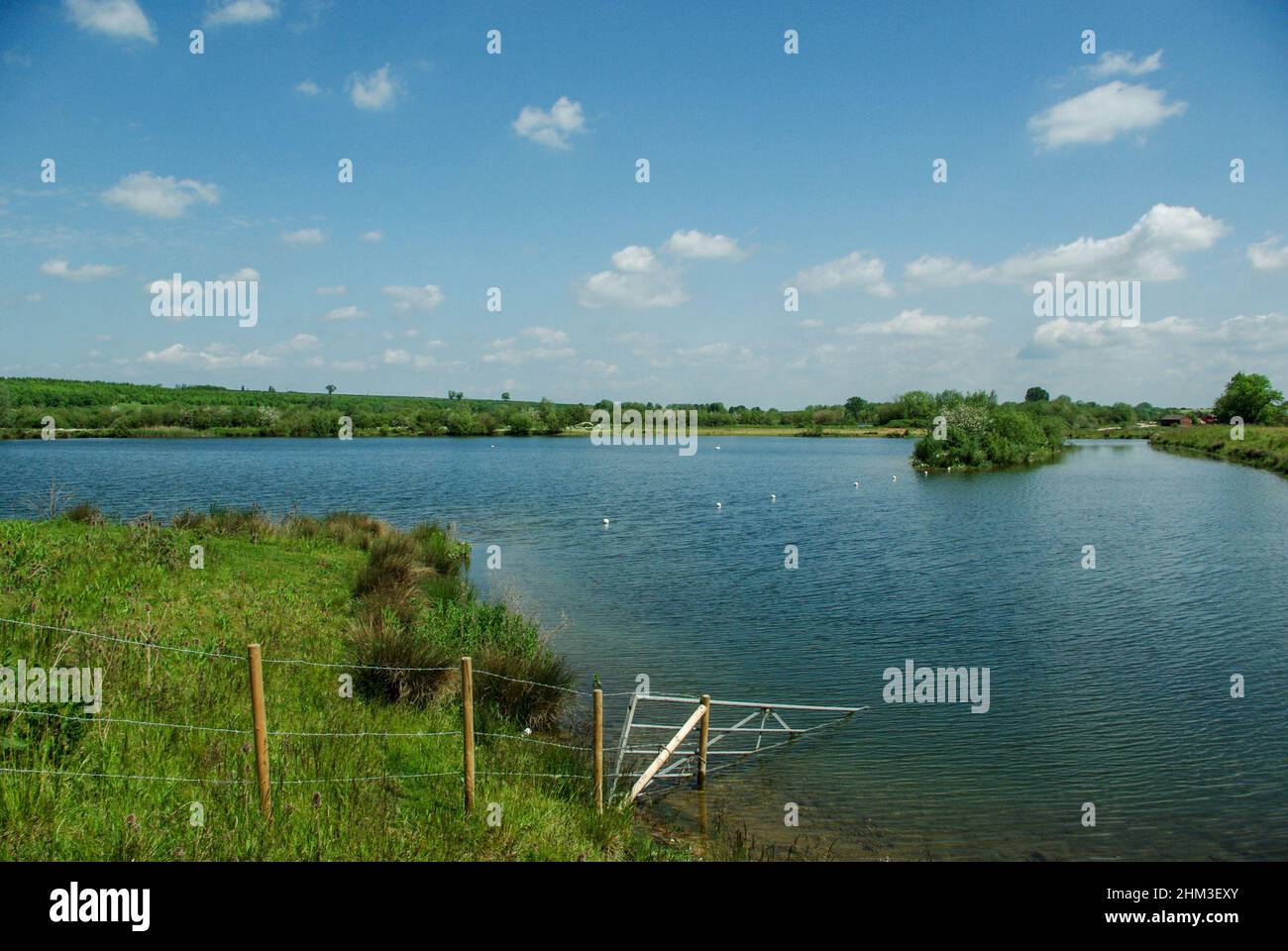 Summer view over Stanwick Lakes, a visitor attraction and nature ...