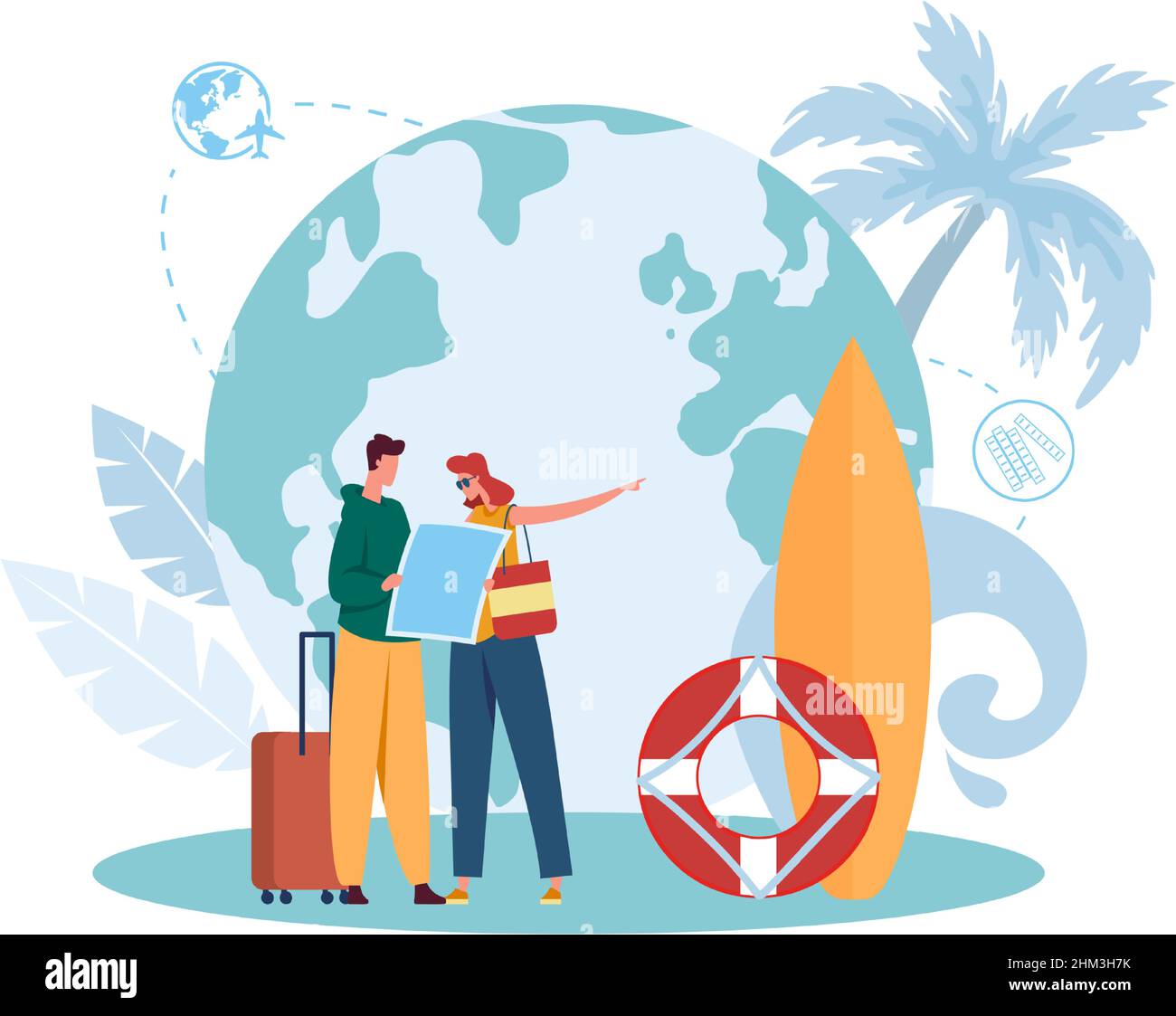 Young couple map in Stock Vector Images - Alamy