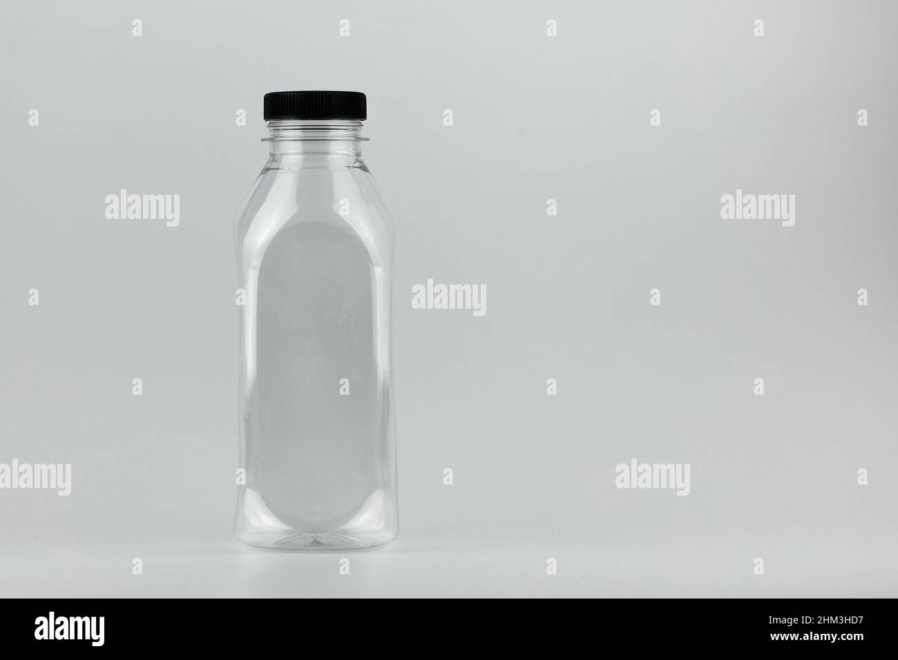 Unbranded plastic transparent bottle mockup copy space. Branding ...