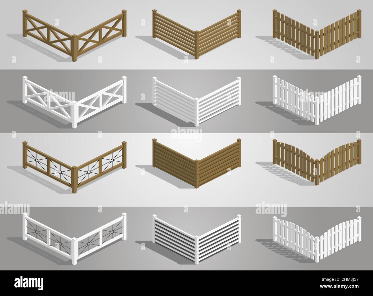 Set fence sections Stock Vector Image & Art - Alamy