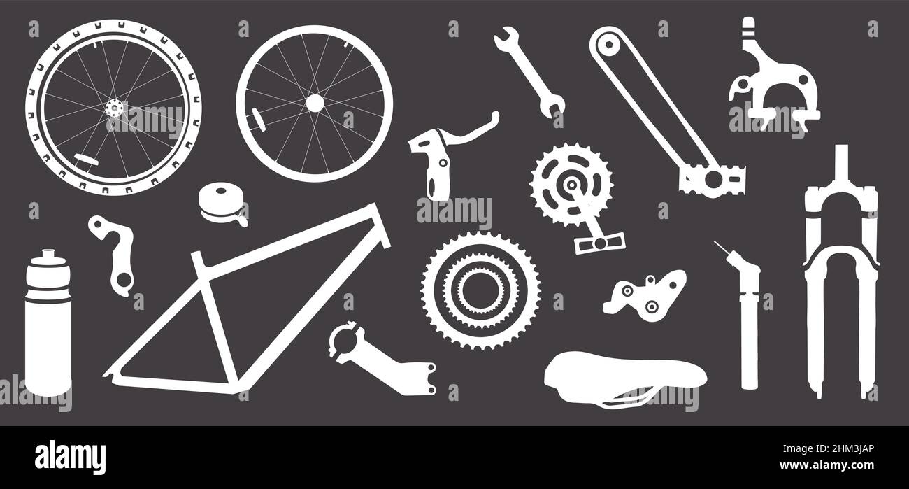 Bicycle parts and gears. Vector Stock Vector Image & Art - Alamy