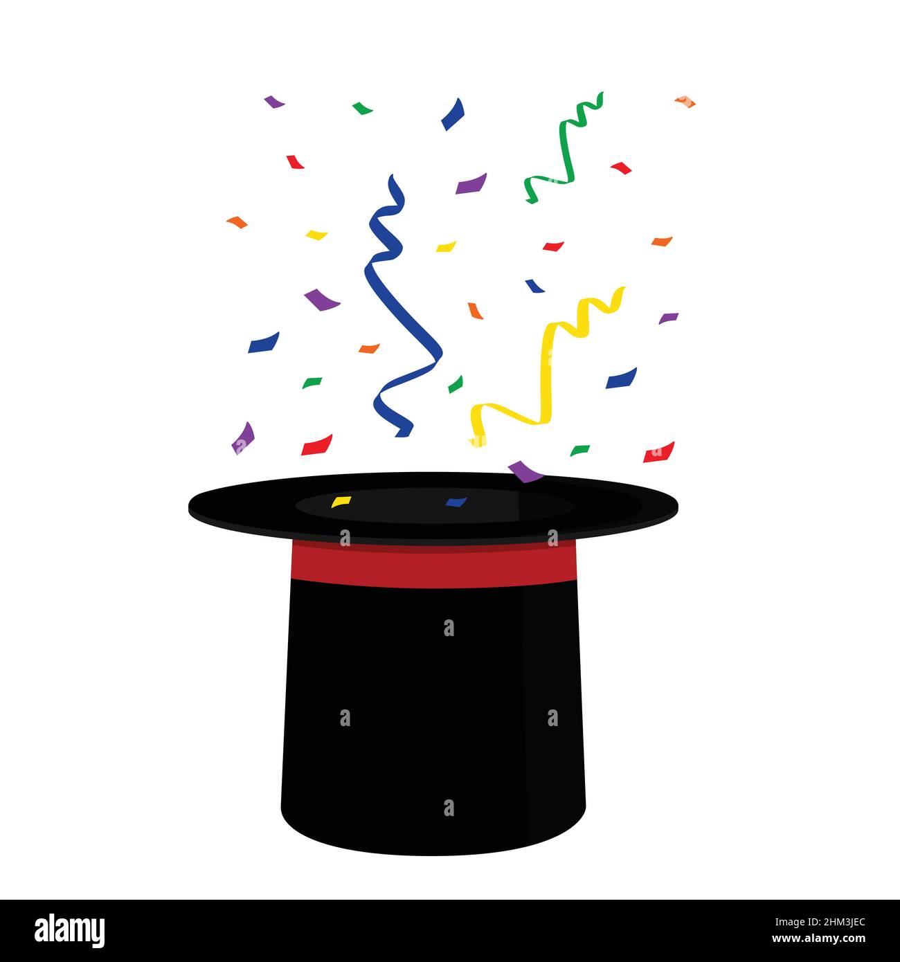 Magician's black hat, magic hat with bunny ears. Vector Stock Vector ...