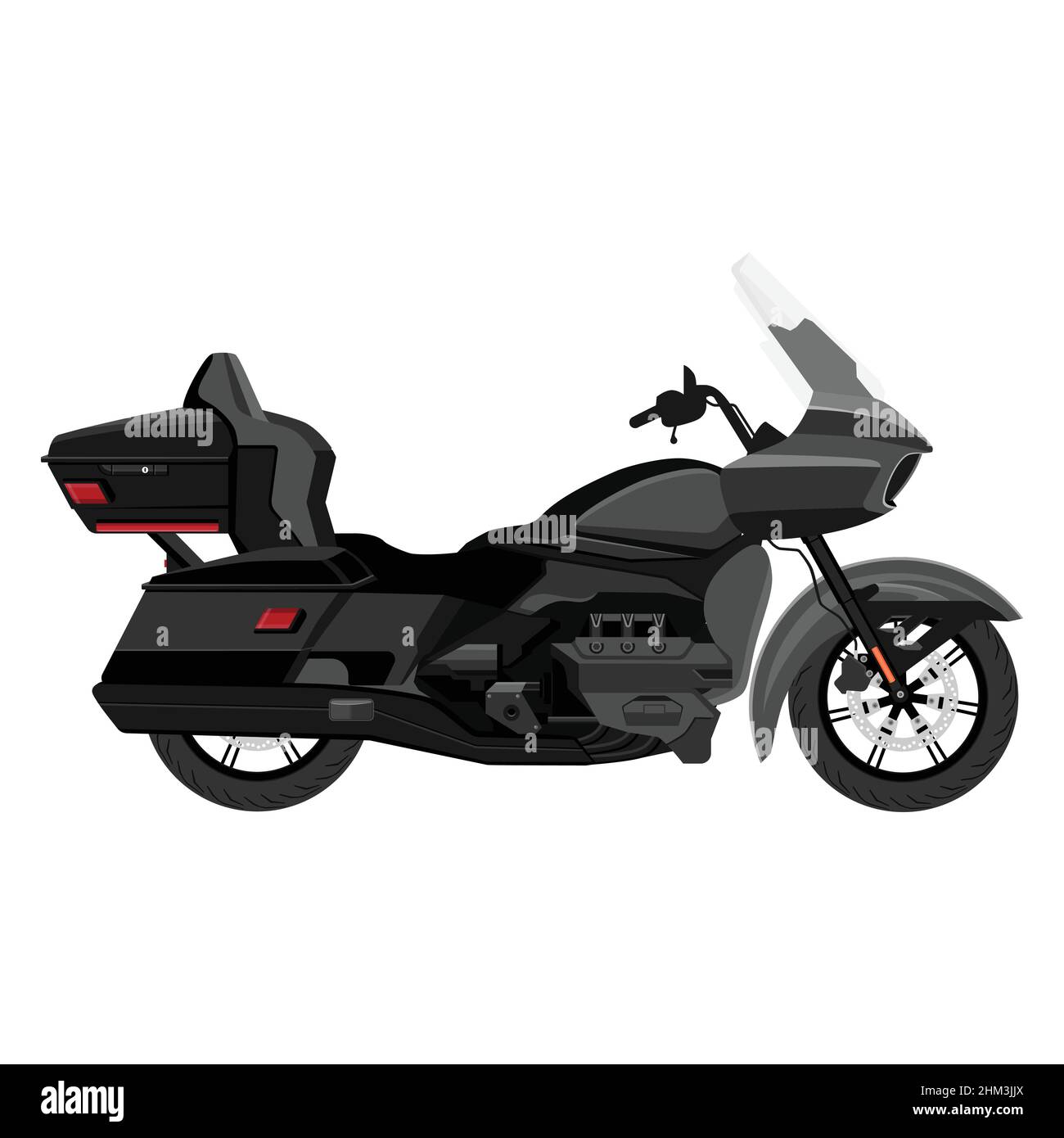 Touring adventure bike motorcycle isolated on white background. Vector ...