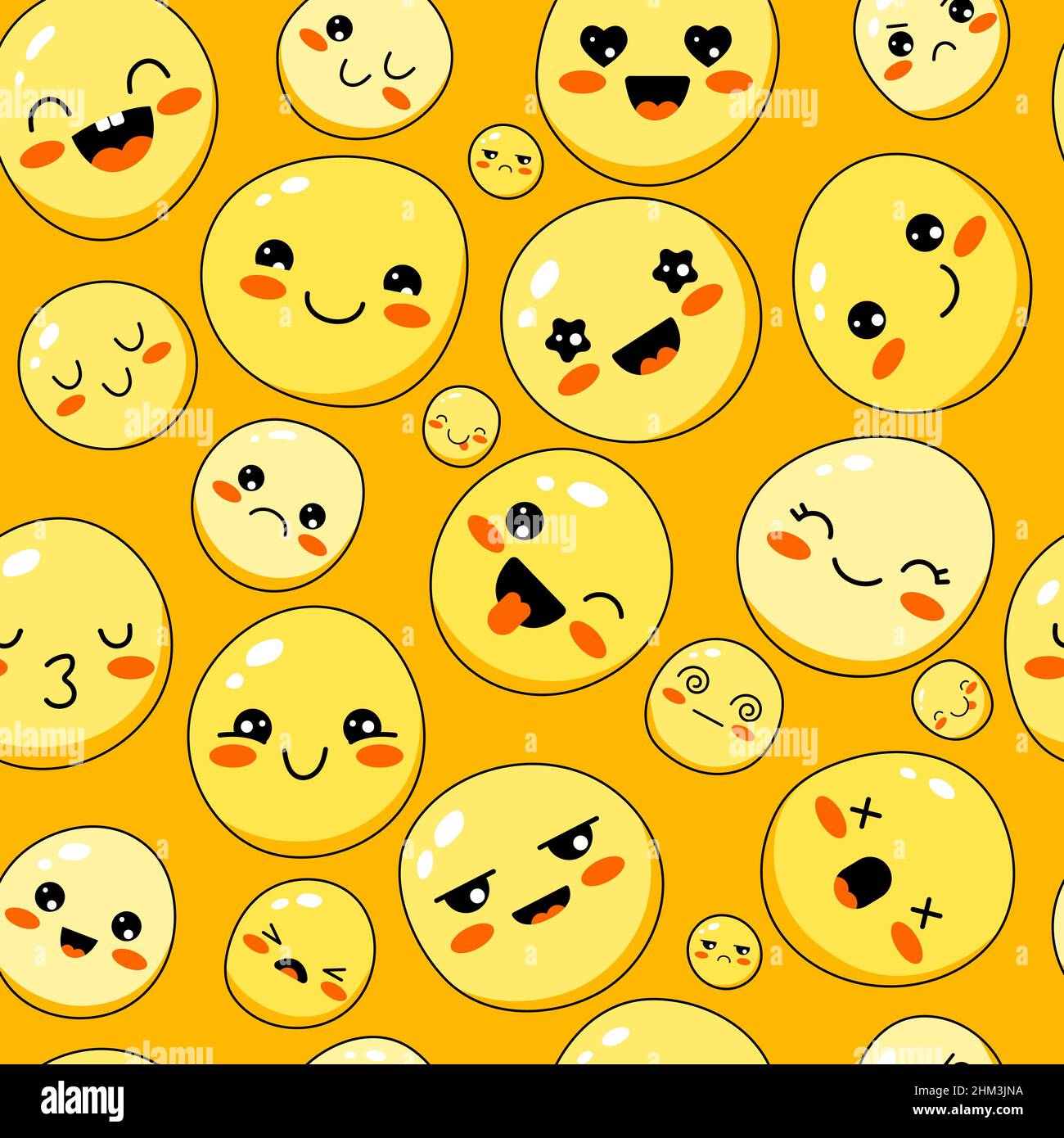 Emoji pattern. Sad happy angry smile cartoon faces illustrations for ...