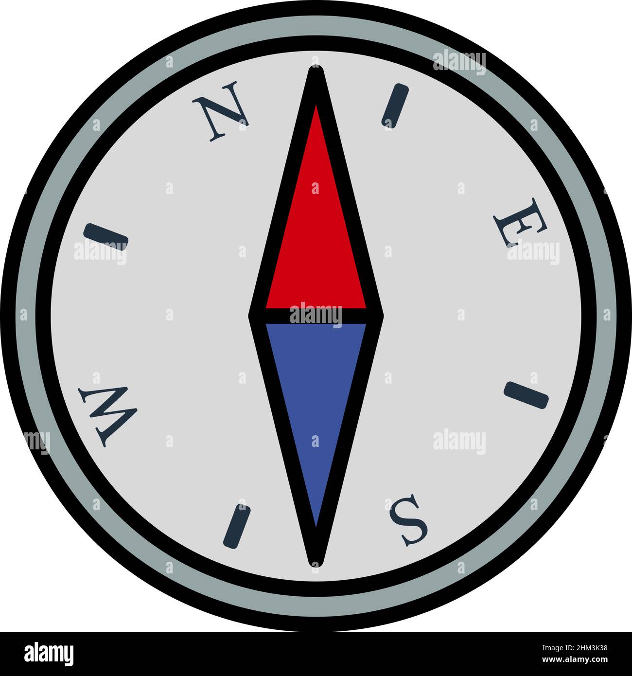 Icon Of Compass. Editable Bold Outline With Color Fill Design. Vector ...