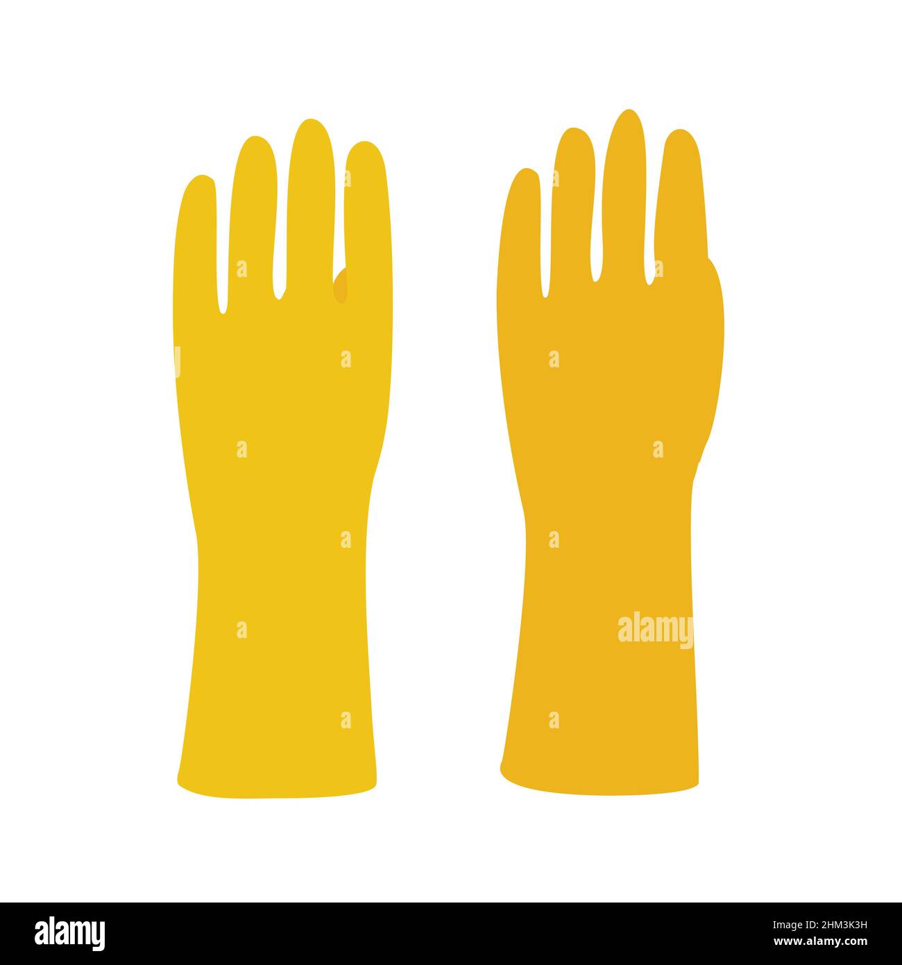 Yellow rubber gloves. Hygiene, cleaning, wash, housekeeping work. Work ...