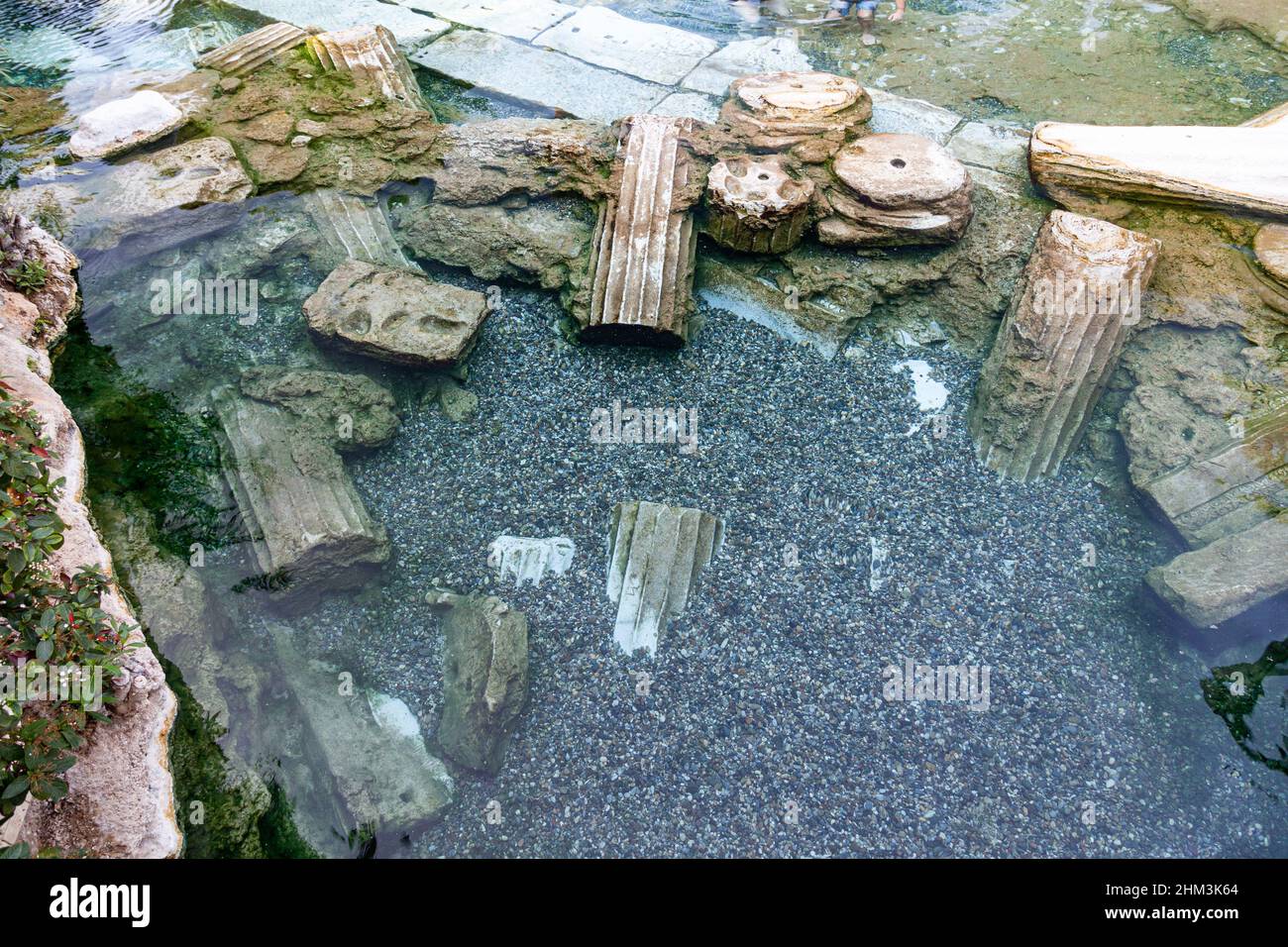 Pamukkale, Denizli, Turkey: April 03 2016: Cleopatra's Bath, Hierapolis ...