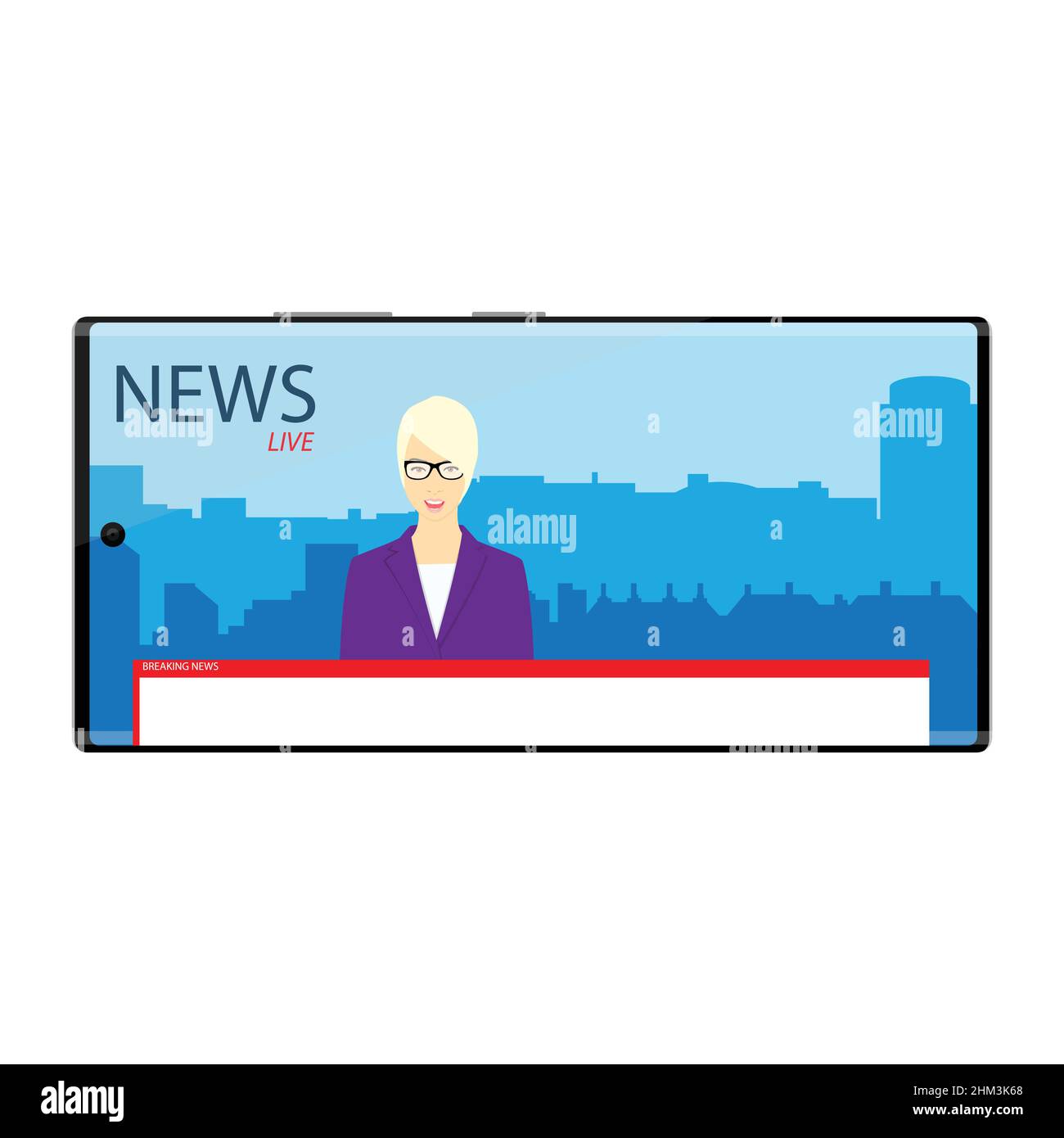 Watching news on smartphone mobile phone. Vector Stock Vector Image ...