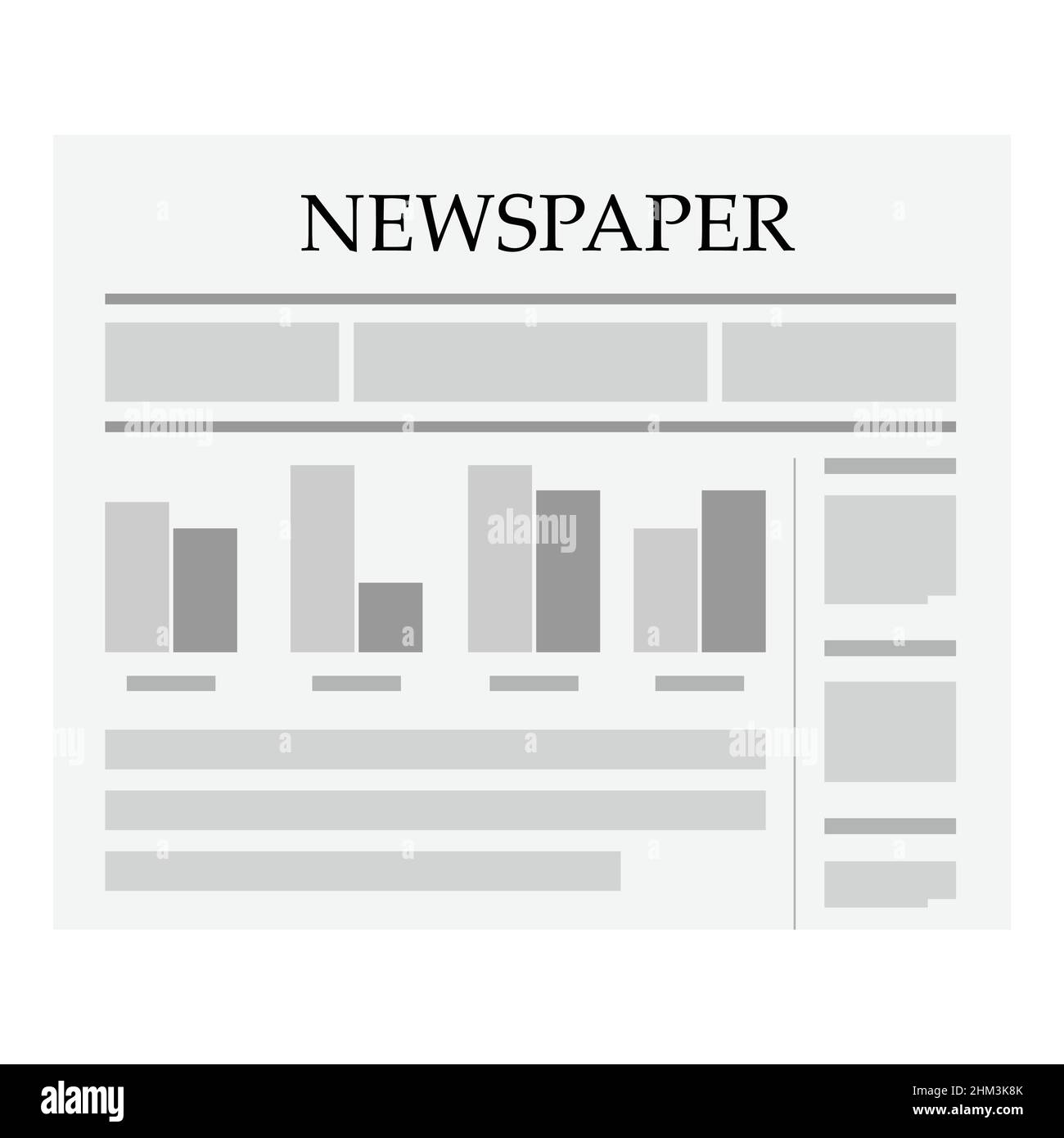 Newspaper vector icon. Blank newspaper. Business and finance Stock ...
