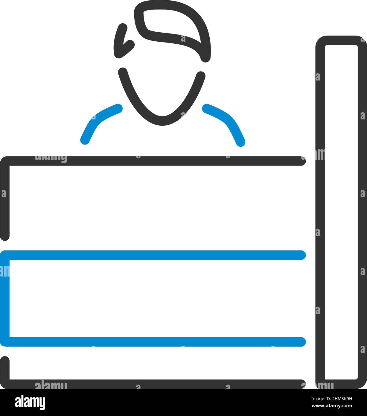 Bank Clerk Icon. Editable Bold Outline With Color Fill Design. Vector ...