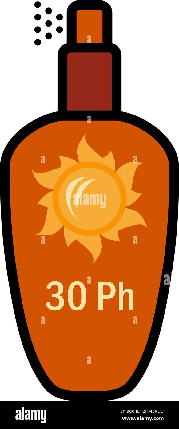 Icon Of Sun Protection Spray. Editable Bold Outline With Color Fill ...