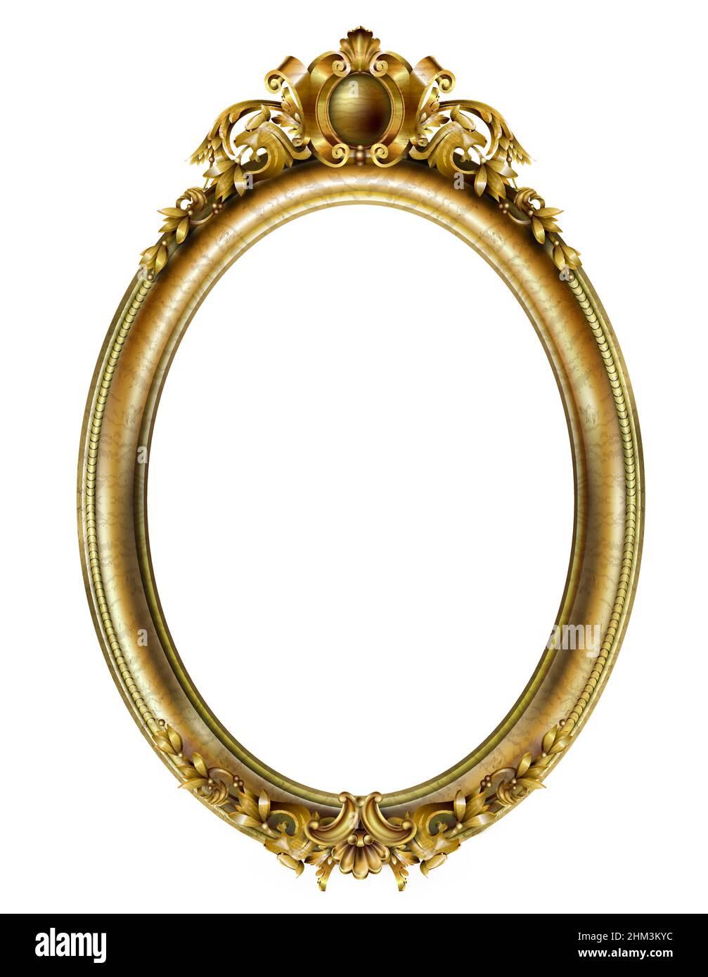 Golden oval classic rococo baroque frame. Vector graphics. Luxury frame ...