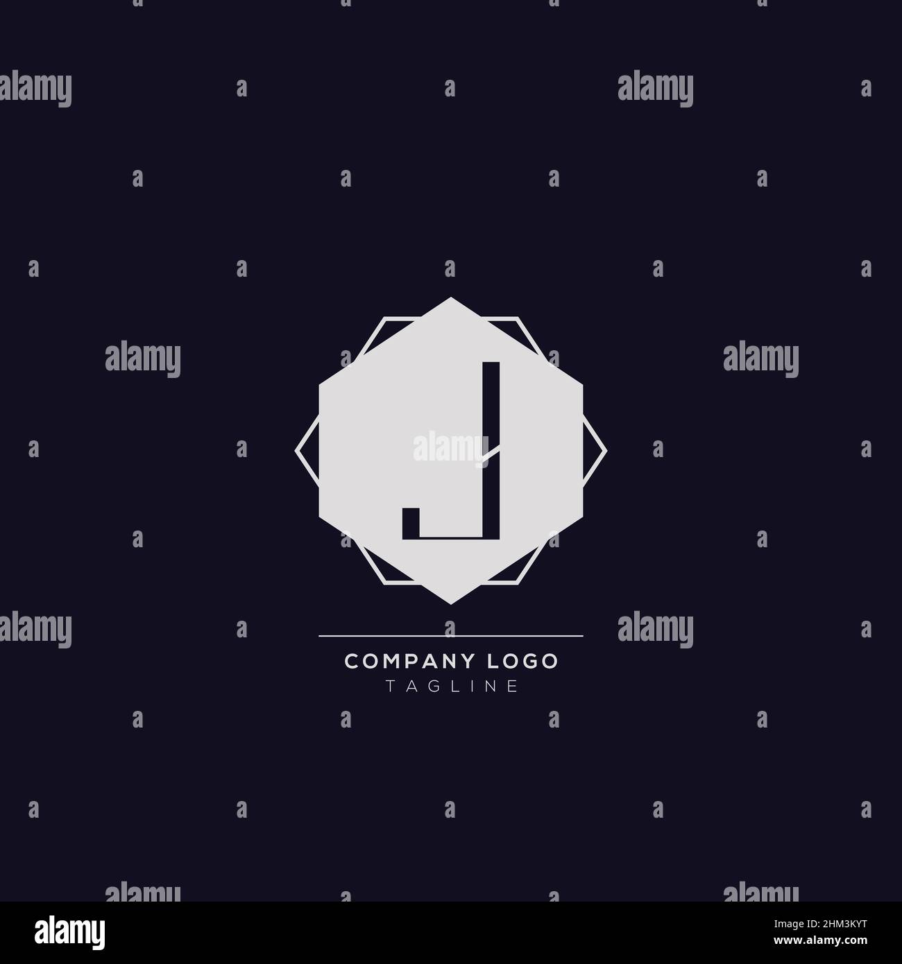 J logo design concept with background. Initial based creative minimal ...