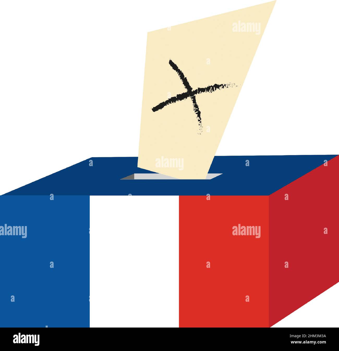 France Election. Ballot Box as French flag Tricolore. France vote ...