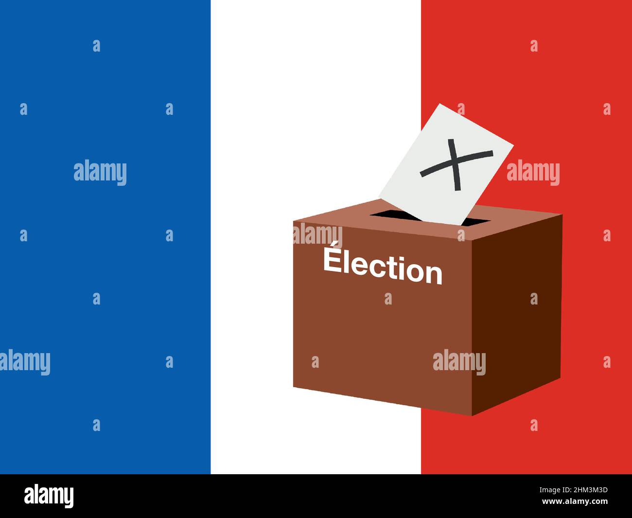 Election in France. Voting ballot box with text Élection (Election in ...