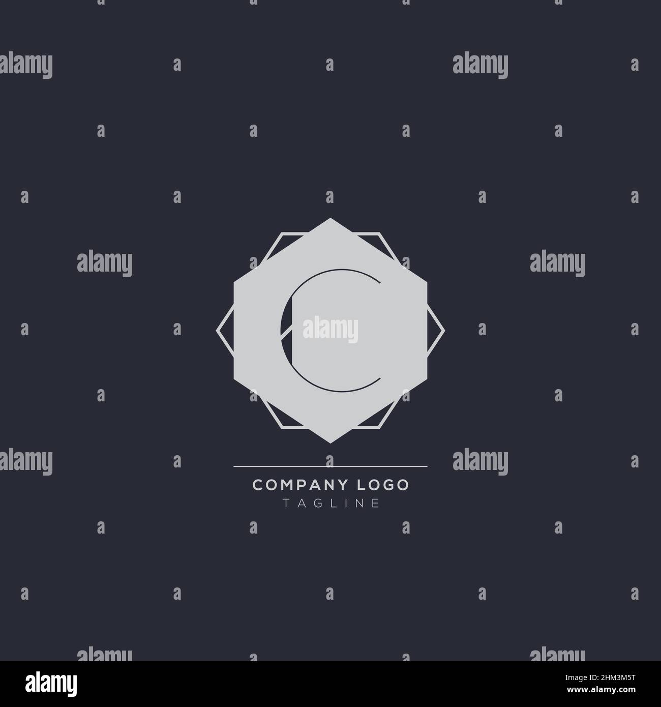 C logo design concept with background. Initial based creative minimal ...