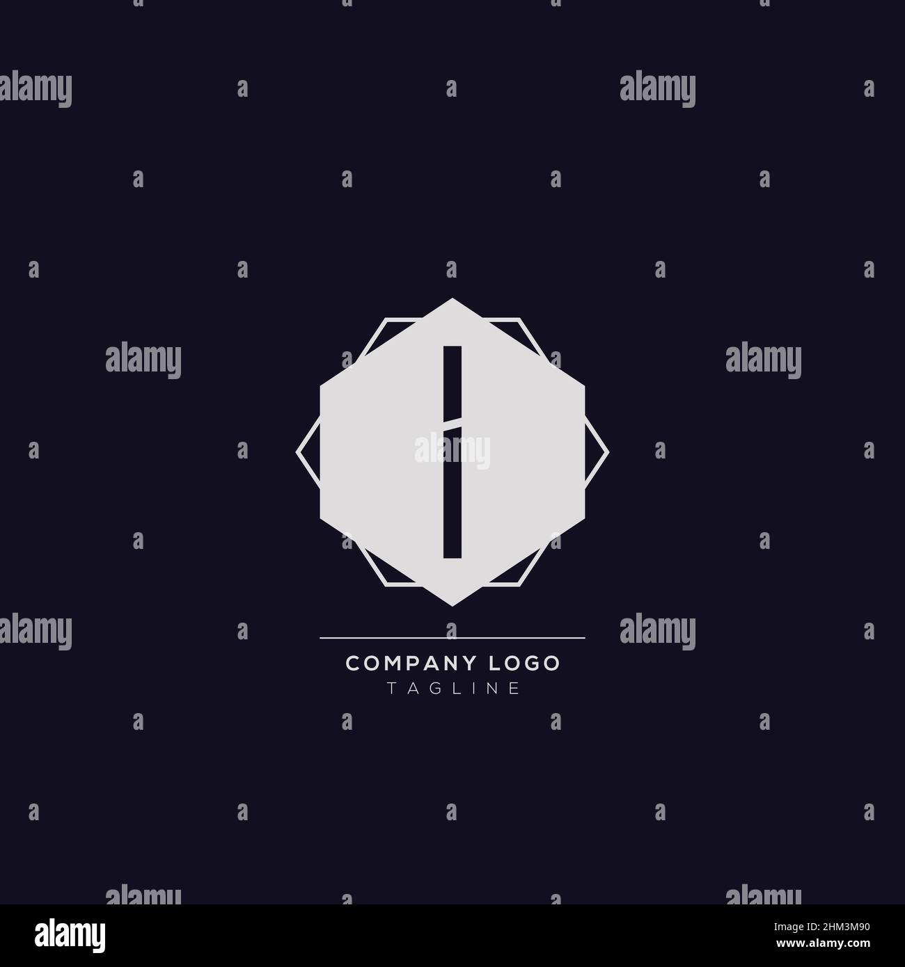 I logo design concept with background. Initial based creative minimal ...
