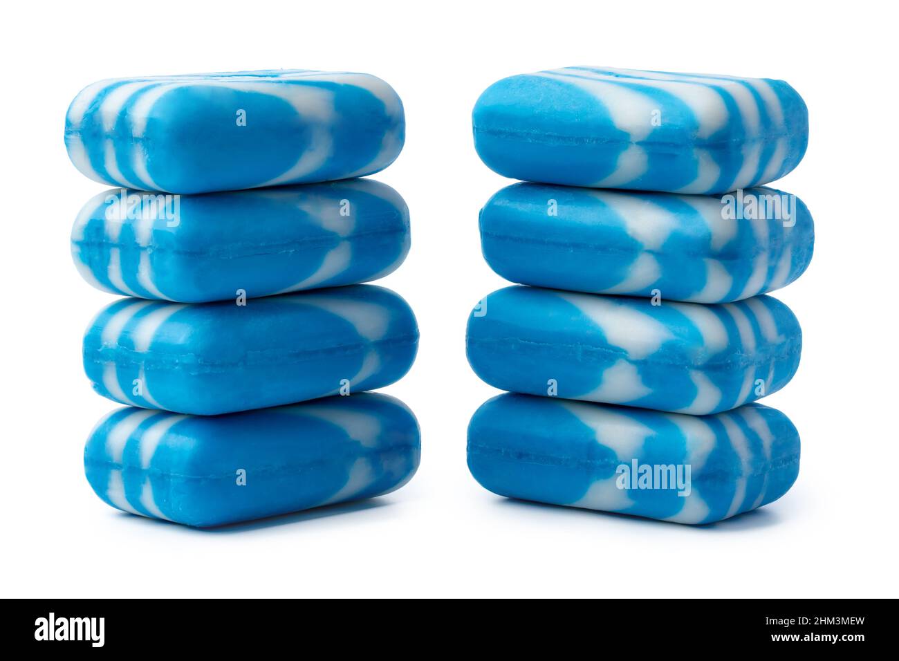 Stacked blue soap bars isolated on white background Stock Photo - Alamy