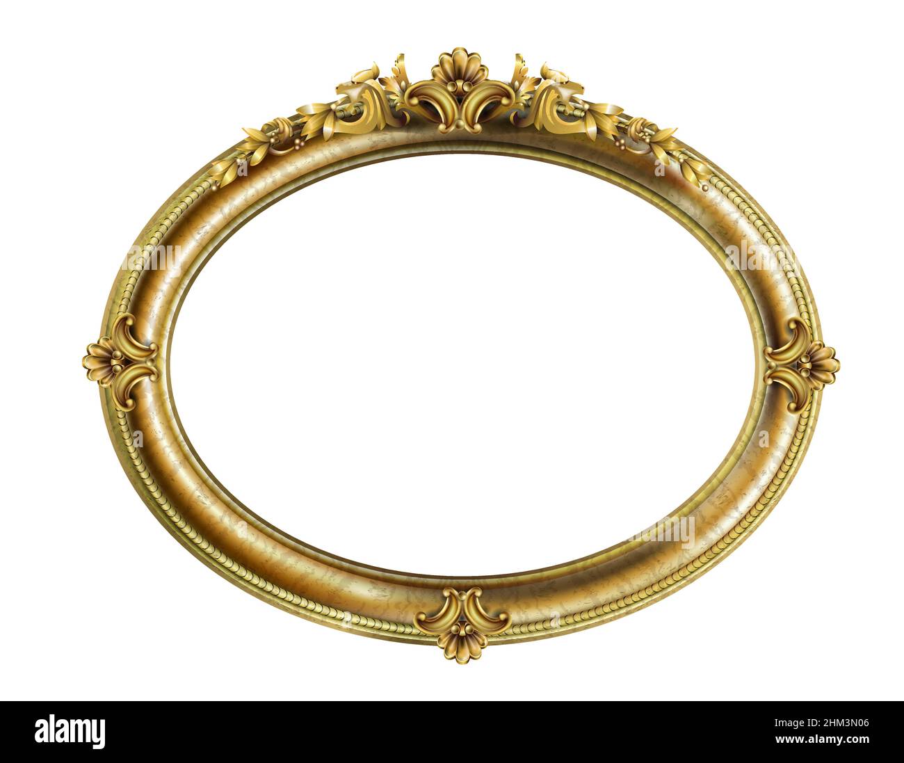 Gold Oval Frame Vector