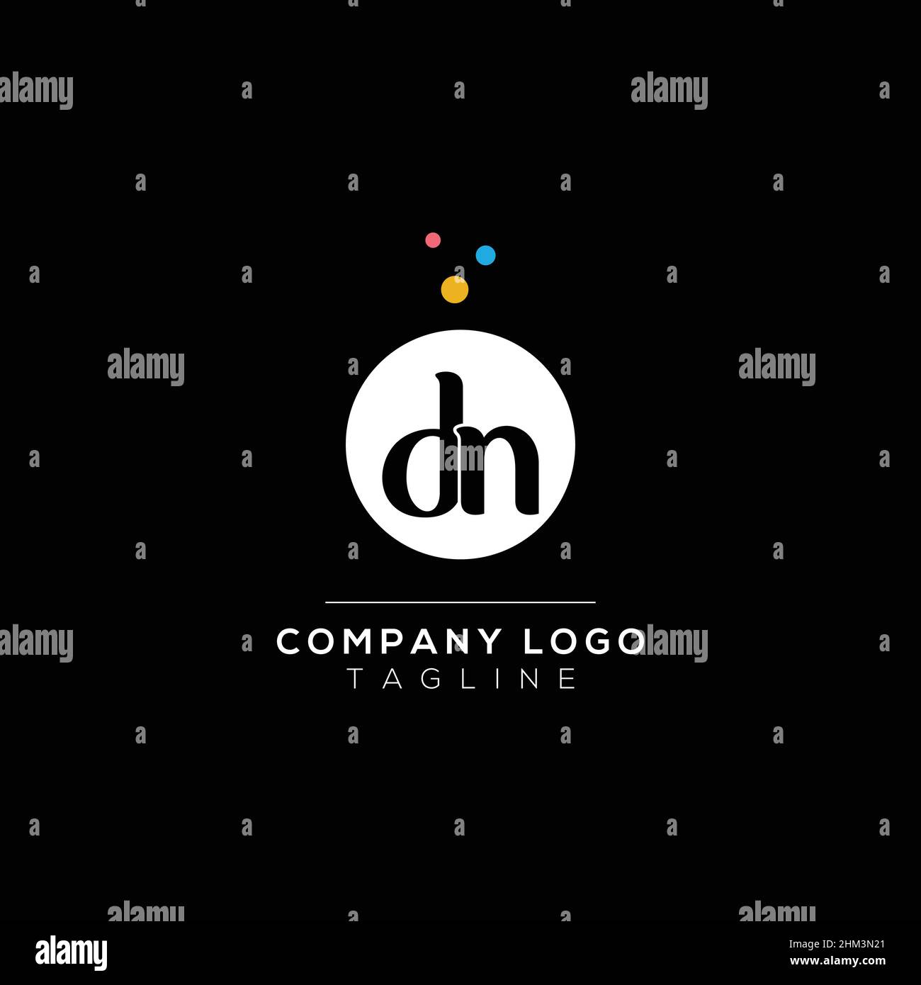 DN Initial Letter Design Vector with bubble Dots. Vector Lettering ...