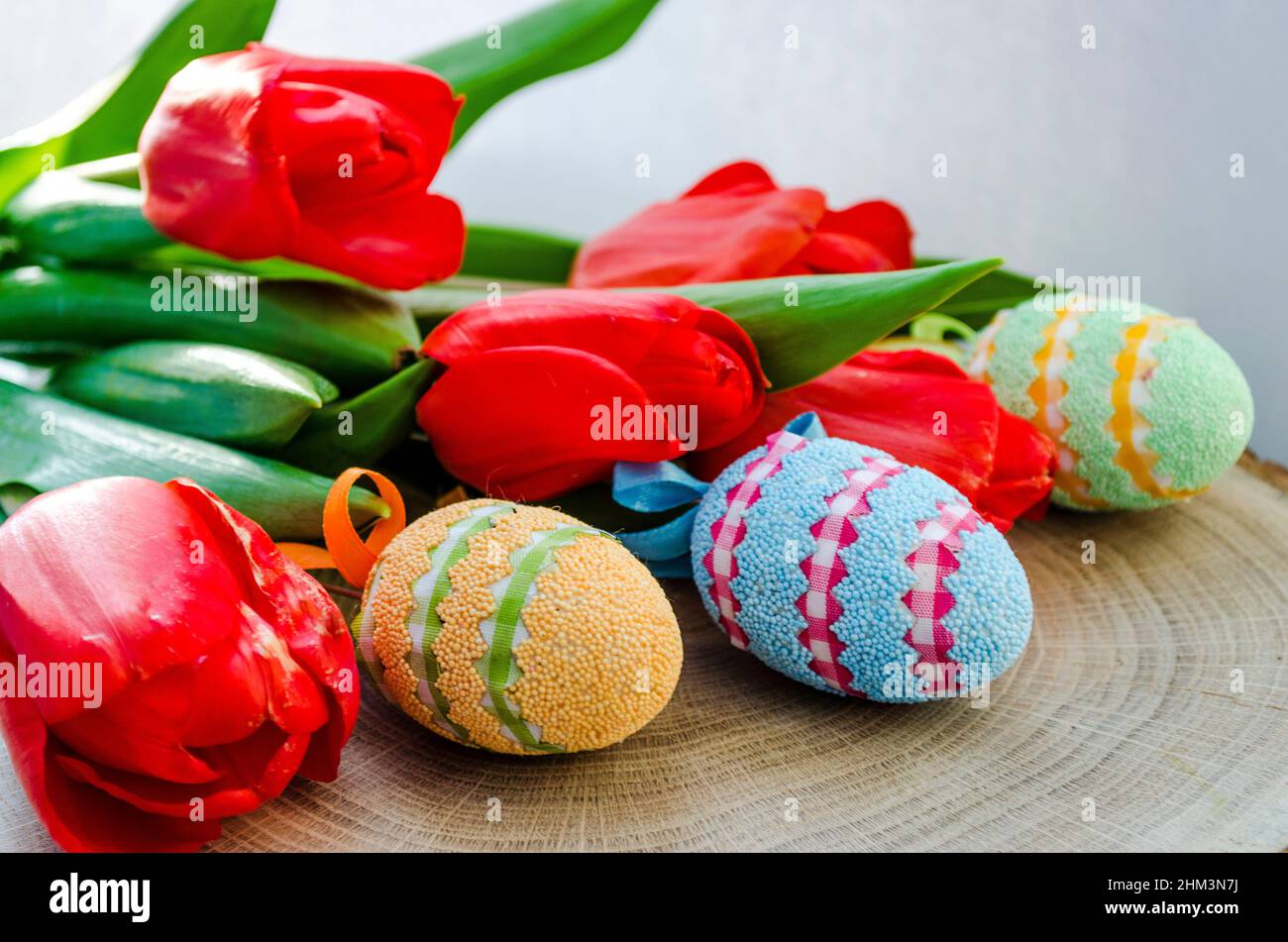 traditional decorated Easter eggs for the spring holiday Stock Photo ...