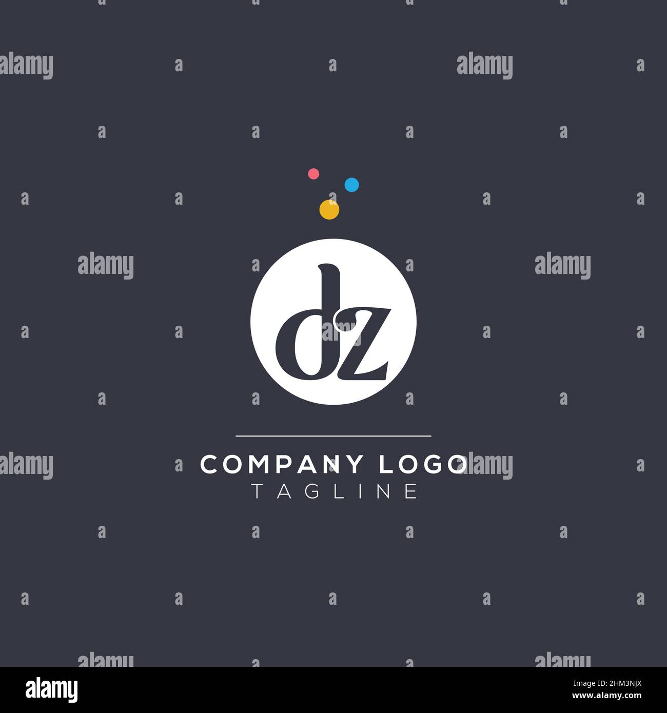 DZ Initial Letter Design Vector with bubble Dots. Vector Lettering ...