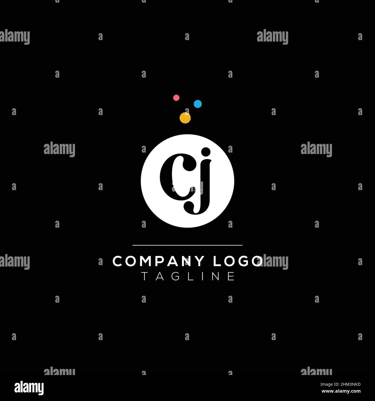 CJ Initial Letter Design Vector with bubble Dots. Vector Lettering ...