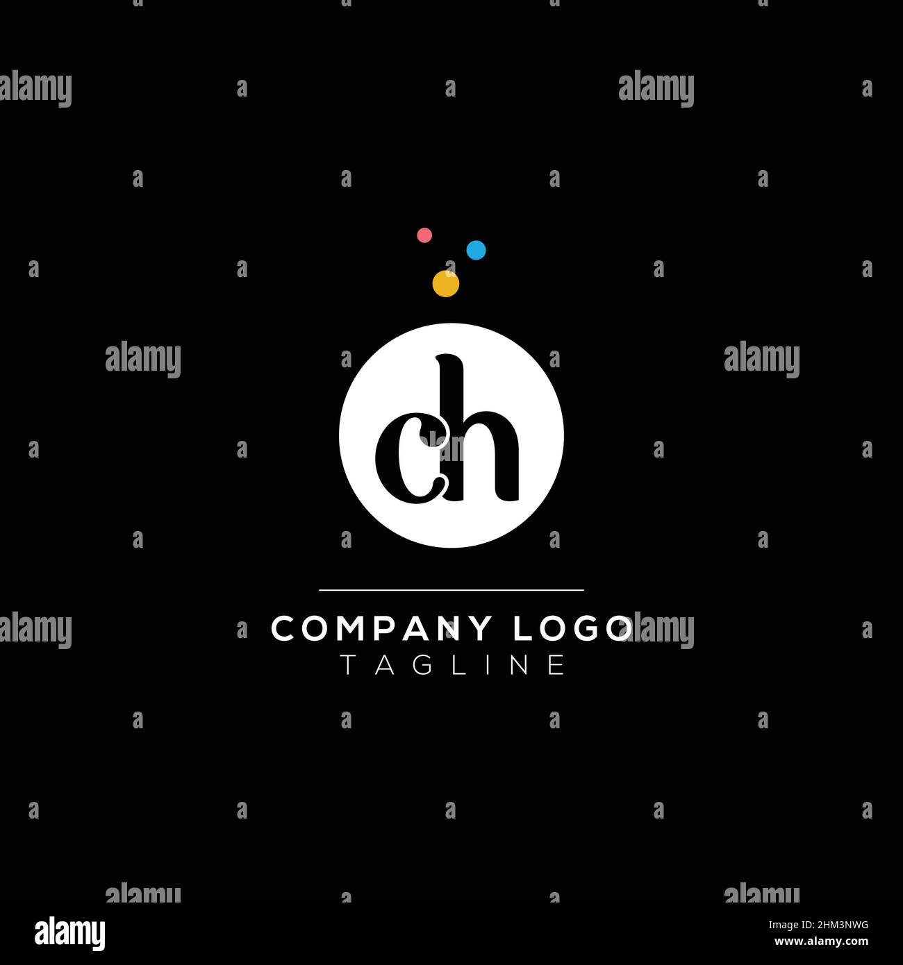 CH Initial Letter Design Vector with bubble Dots. Vector Lettering ...