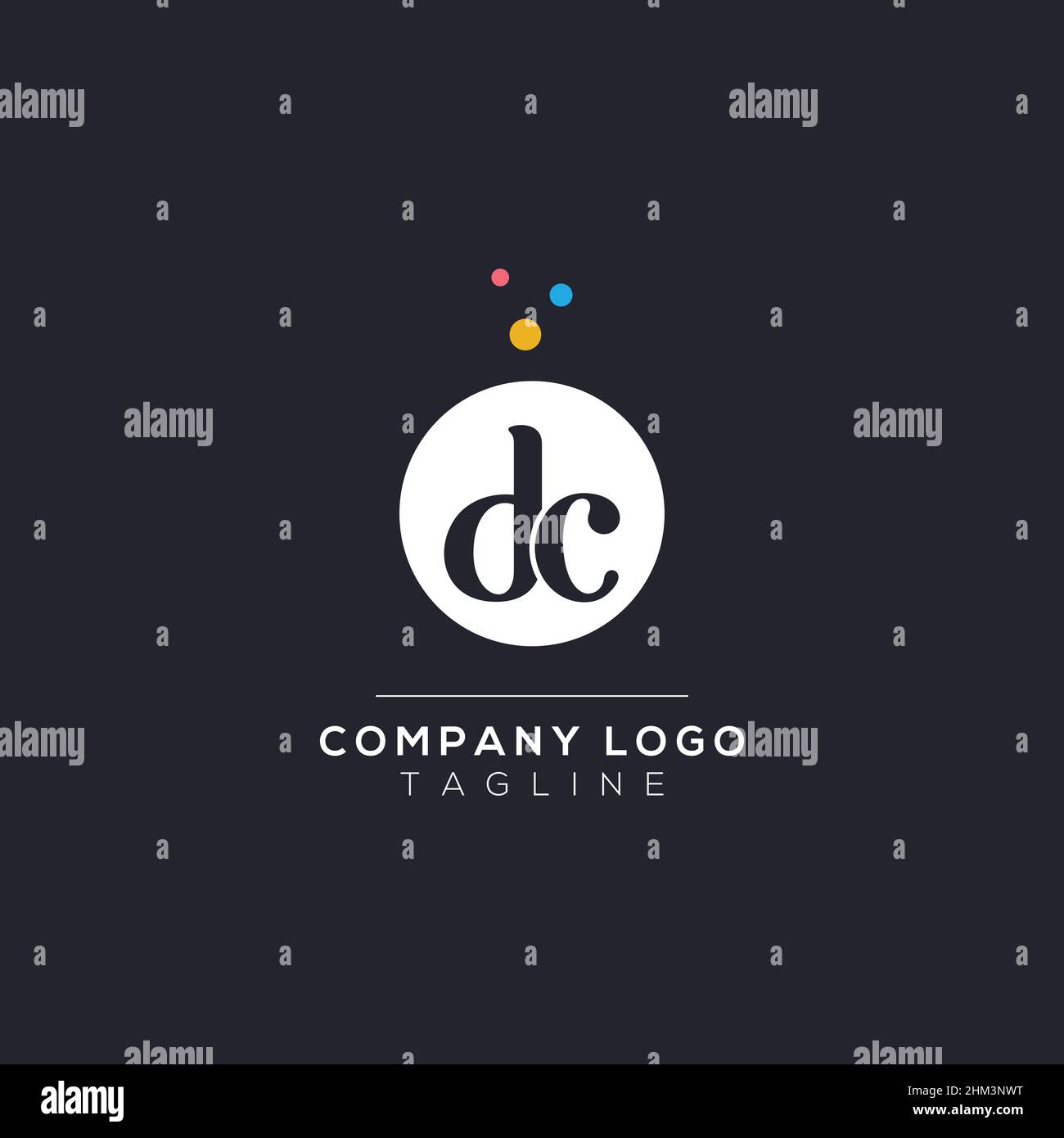 DC Initial Letter Design Vector with bubble Dots. Vector Lettering ...